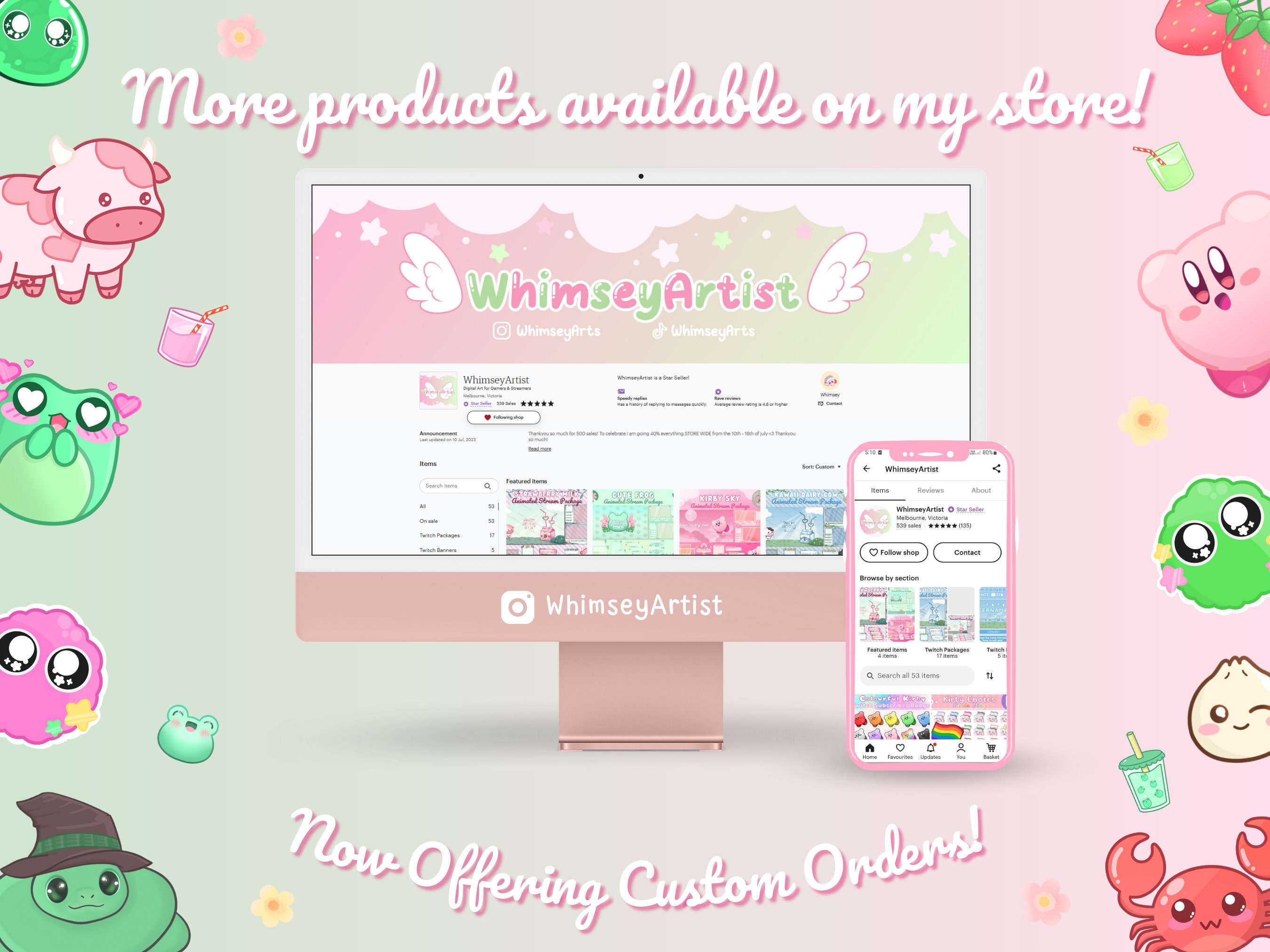 Strawberry Milk Editable Stream Banner, Custom Twitch Banner ...