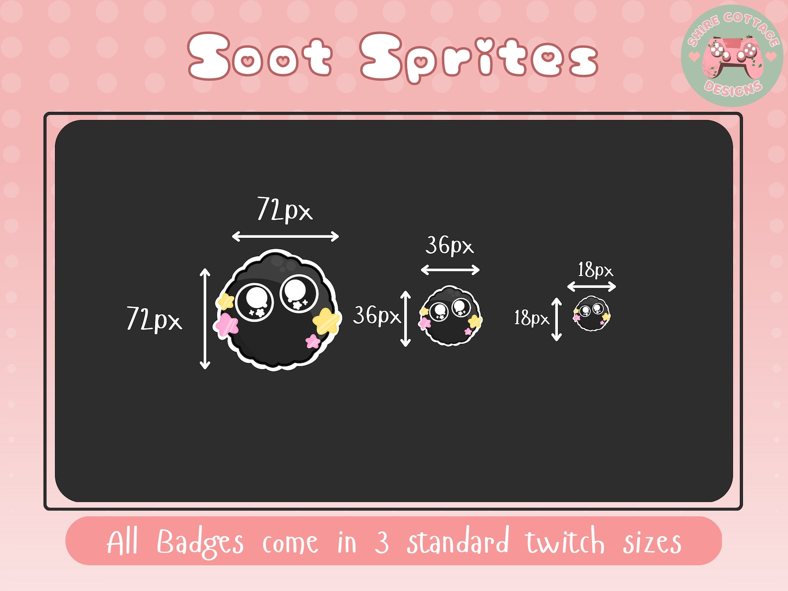 Soot Sprite Twitch Badges, Cute Sub Badges, Kawaii Bit Badges, Studio ...