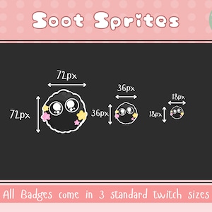 Soot Sprite Twitch Badges, Cute Sub Badges, Kawaii Bit Badges, Studio ...