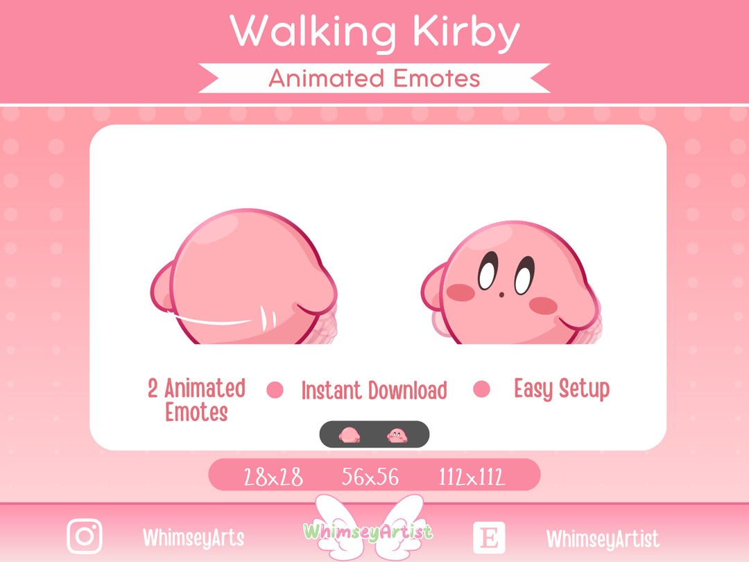 Animated Kirby Walking Emotes | Animated Kirby Emotes, Kirby Emotes ...
