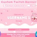 Strawberry Milk Editable Stream Banner, Custom Twitch Banner ...