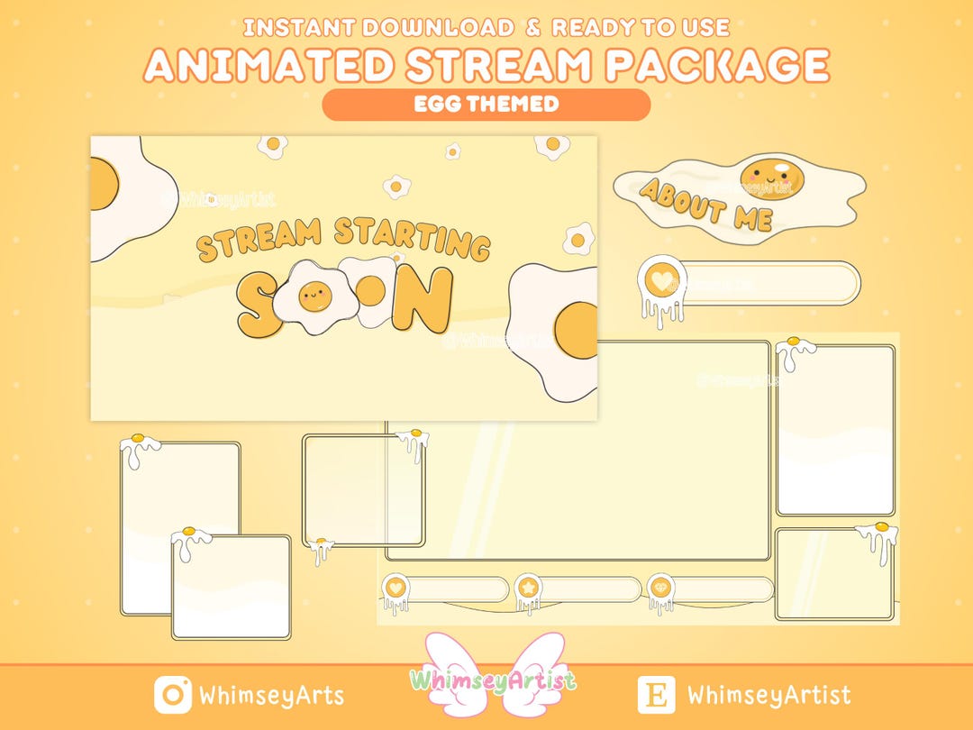 Egg Stream Pack W/animated Cutscenes | Twitch Package, Animated ...