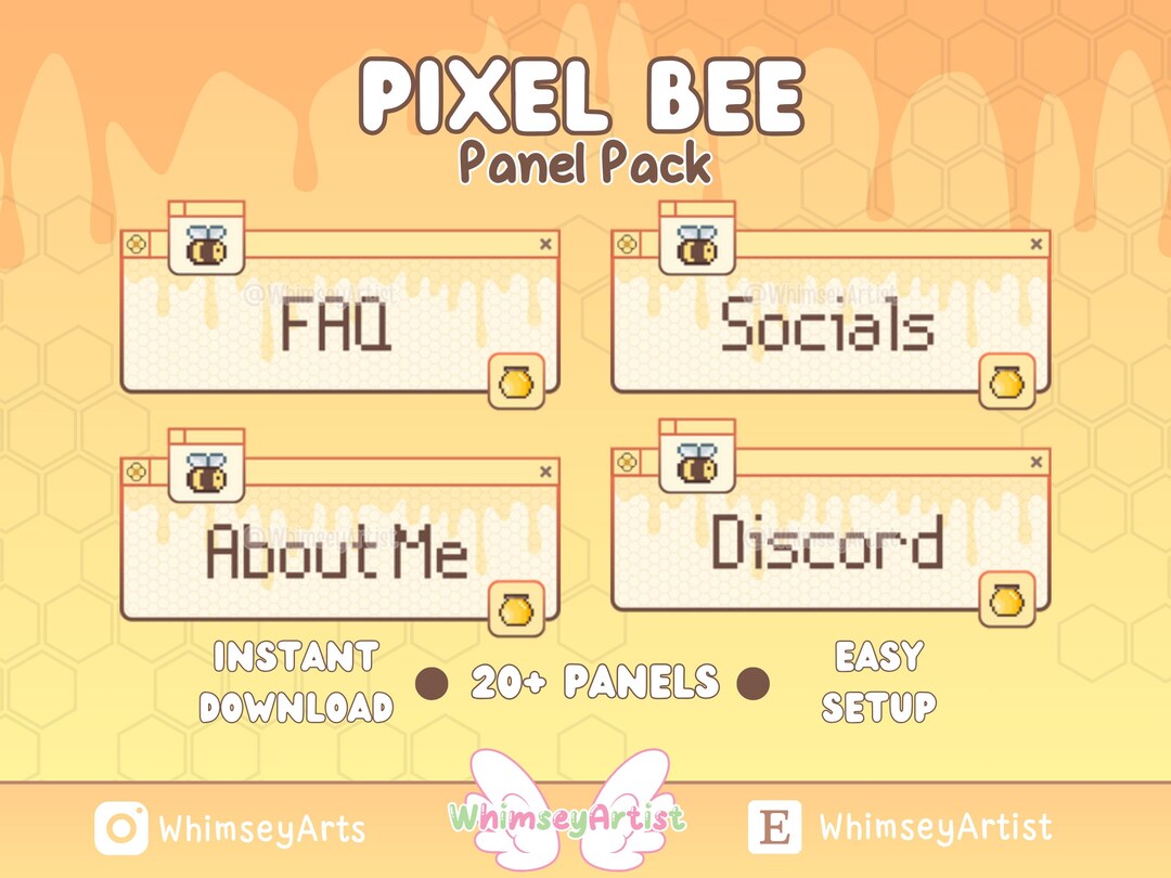 Pixel Bee Panels | Twitch Panels, Stream Panels, Bee Twitch Panels, Bee ...