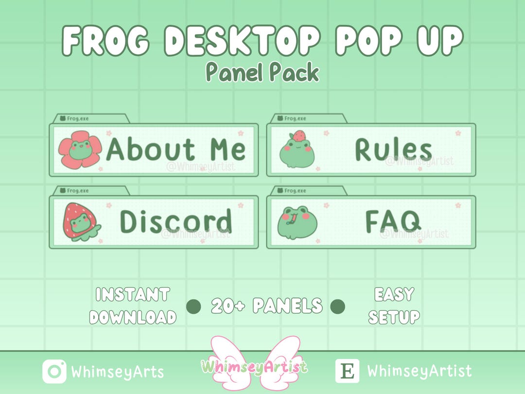 Frog Desktop Panels | Kawaii Frog Stream Panels, Desktop Popup Window ...