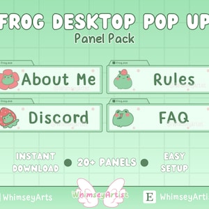 Frog Desktop Panels | Kawaii Frog Stream Panels, Desktop Popup Window, Frog Computer, Frog ...