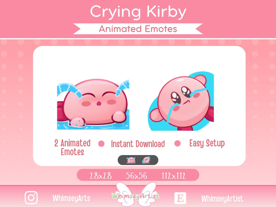 Kirby Animated Crying Emote's | Animated Emotes, Kirby Emotes, Kirby ...
