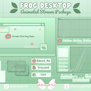 Frog Desktop Animated Stream Package, Desktop Themed Twitch Pack, Frog ...