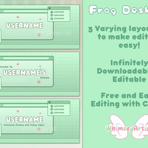 Frog Custom Twitch Banner, Editable Frog Banner, Twitch Banner, Frog ...