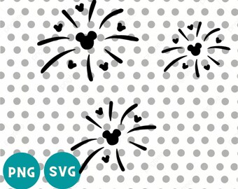 Mickey Firework Svg | Etsy