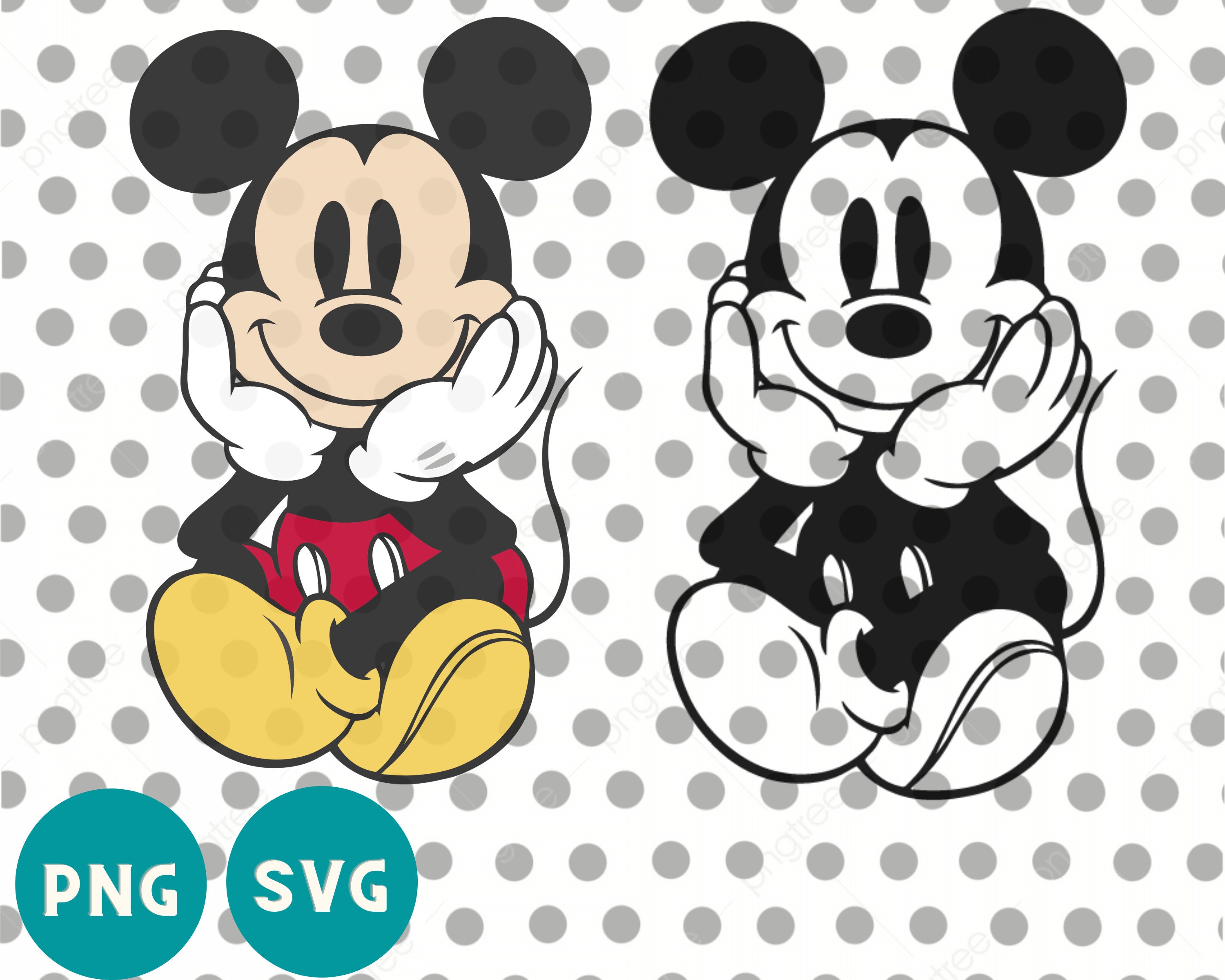 Mickey Sitting Svg Clipart Svg and Png Files | Etsy Ireland
