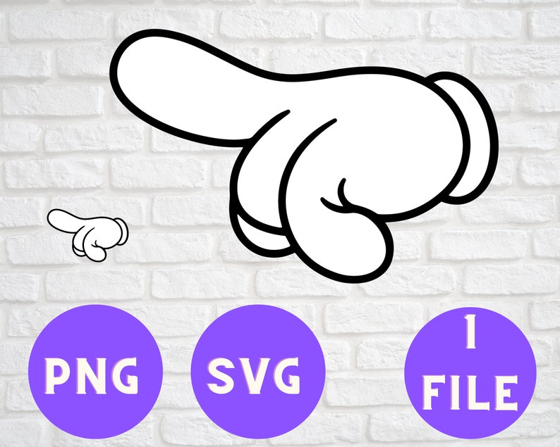 Poke Symbol Hand Svg One Finger Hand Svg Mickey Poking Svg | Etsy