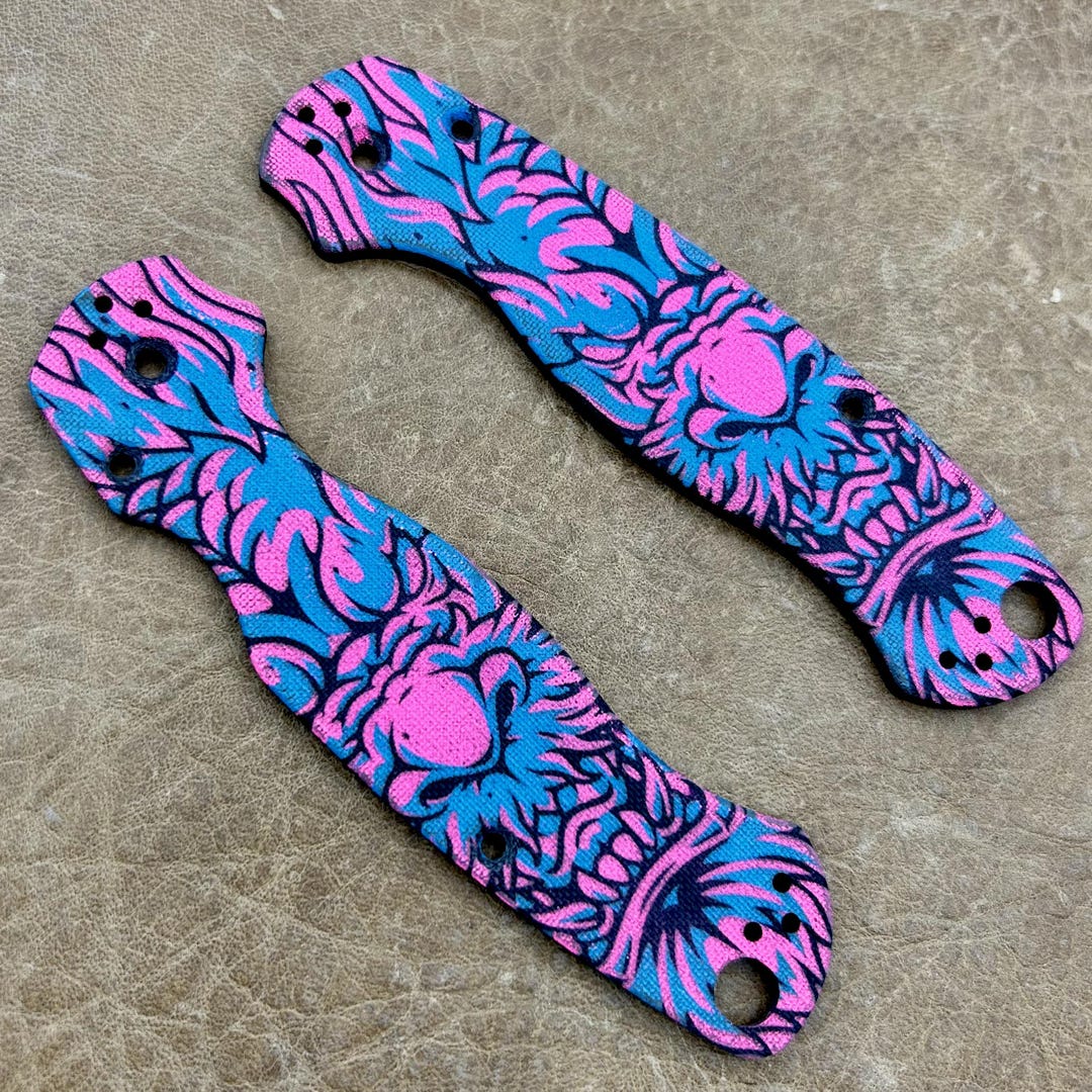 Custom Dragonface Pattern G10 Scales for the Spyderco Paramilitary 2 ...