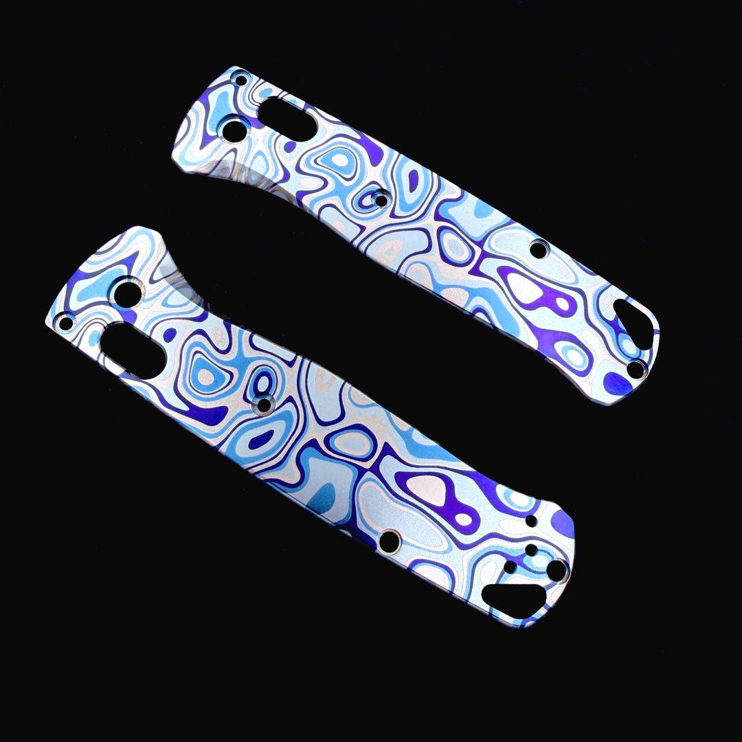 Custom Flo Evo Pattern Grade 5 6AL4V Titanium Scales for the Benchmade ...