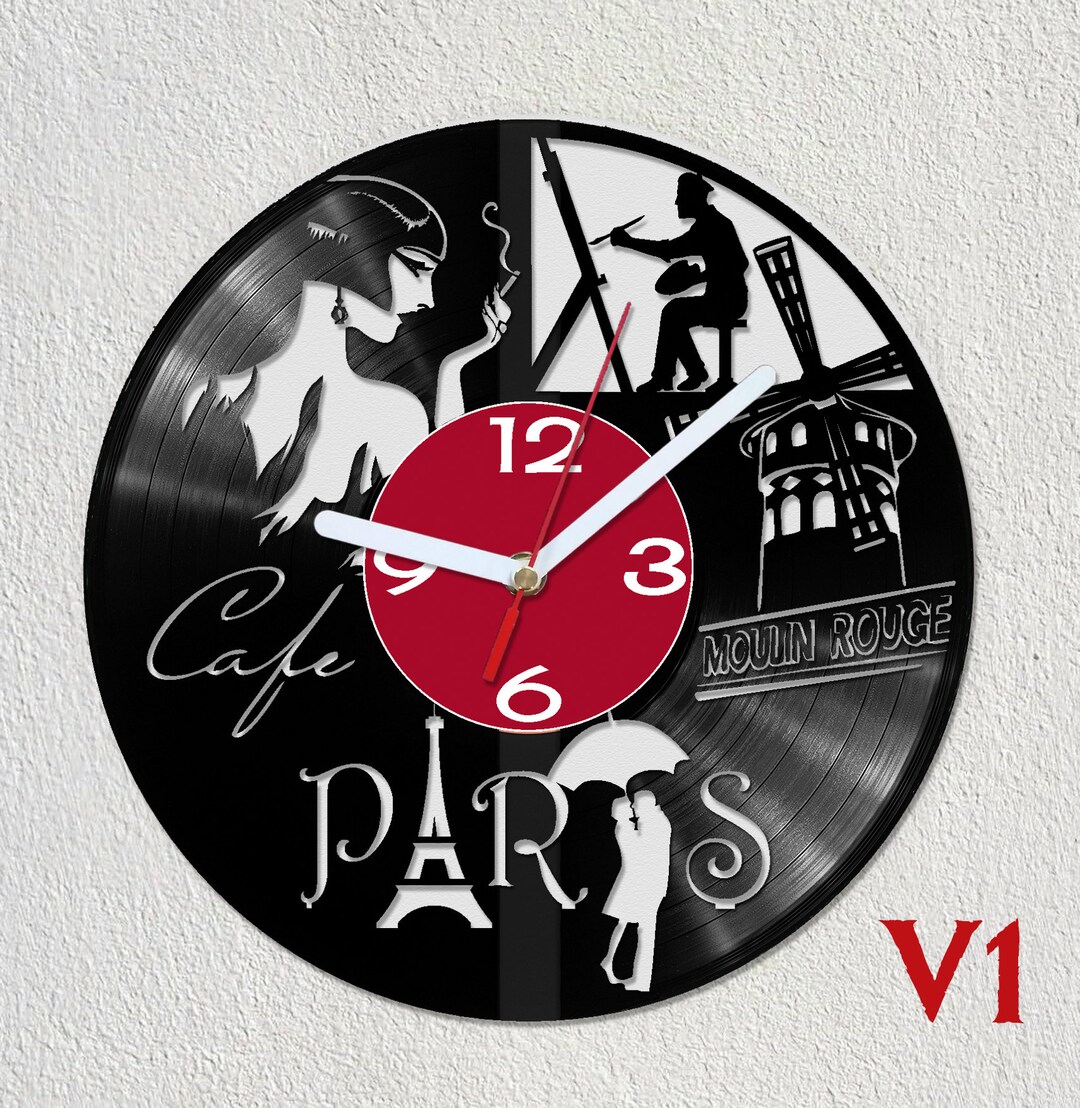 Paris Birthday Gift Vinyl Record Wall Clock Idea Art Decorate Home - Etsy