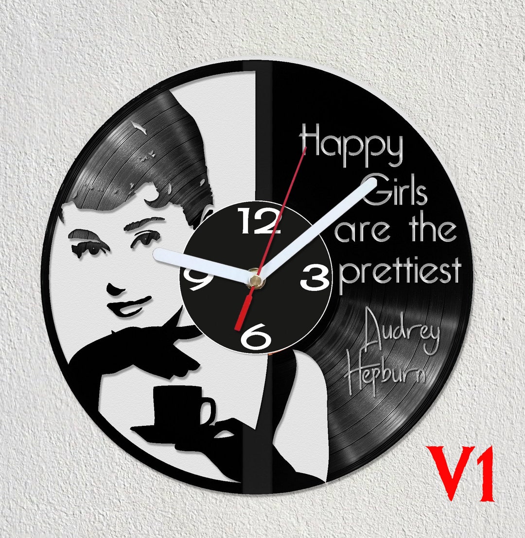 Audrey Hepburn Vinyl Record Wall Clock Personalized Gift Idea Art ...