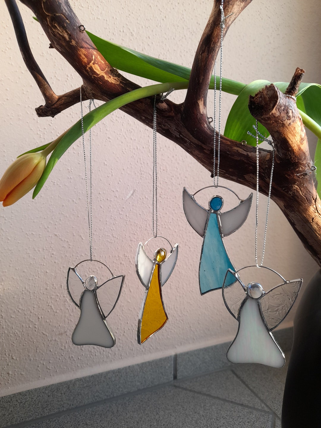 Kleiner Engel aus Glas, Schutzengel, Geschenk, Dekoration, Geburt ...