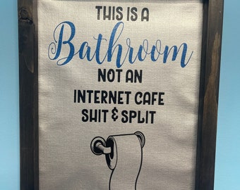 Bathroom Hanging Sign - Etsy