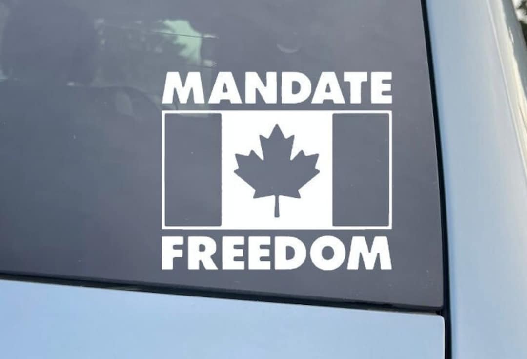 Canadian Flag Mandate Freedom, Die Cut Vinyl Vehicle Window Sticker ...