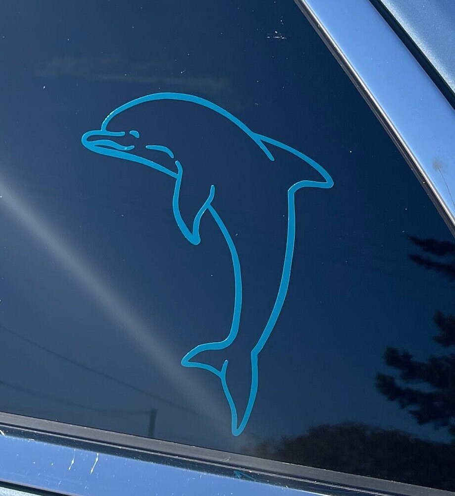 Dolphin, Die Cut Vinyl Vehicle Window Sticker Decal. - Etsy