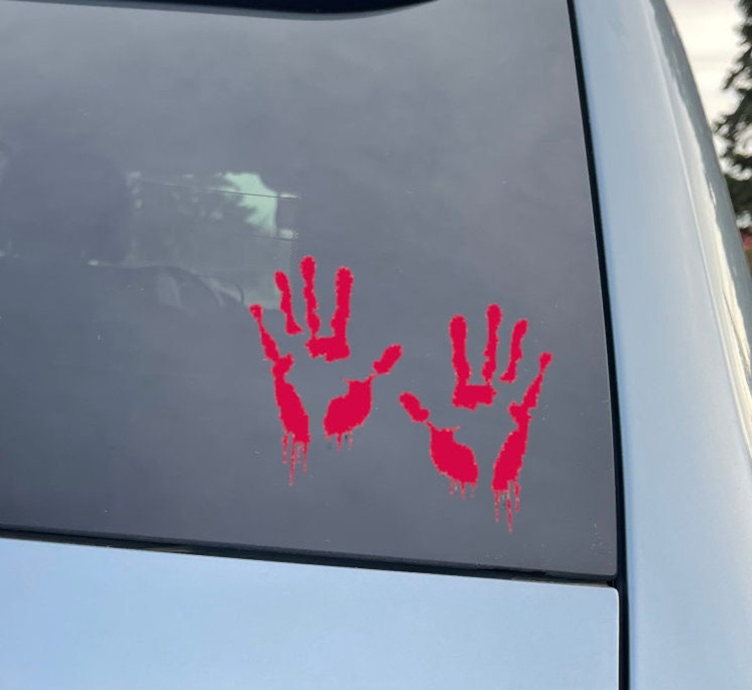 Horror Bloody Hands, Die Cut Vinyl Vehicle Window Sticker Decal. - Etsy