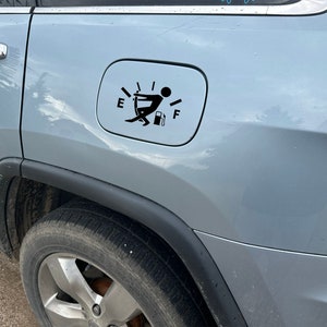 Expensive Gas, Empty Tank, Girl/boy Holding Gas Gauge, Die Cut Vinyl ...