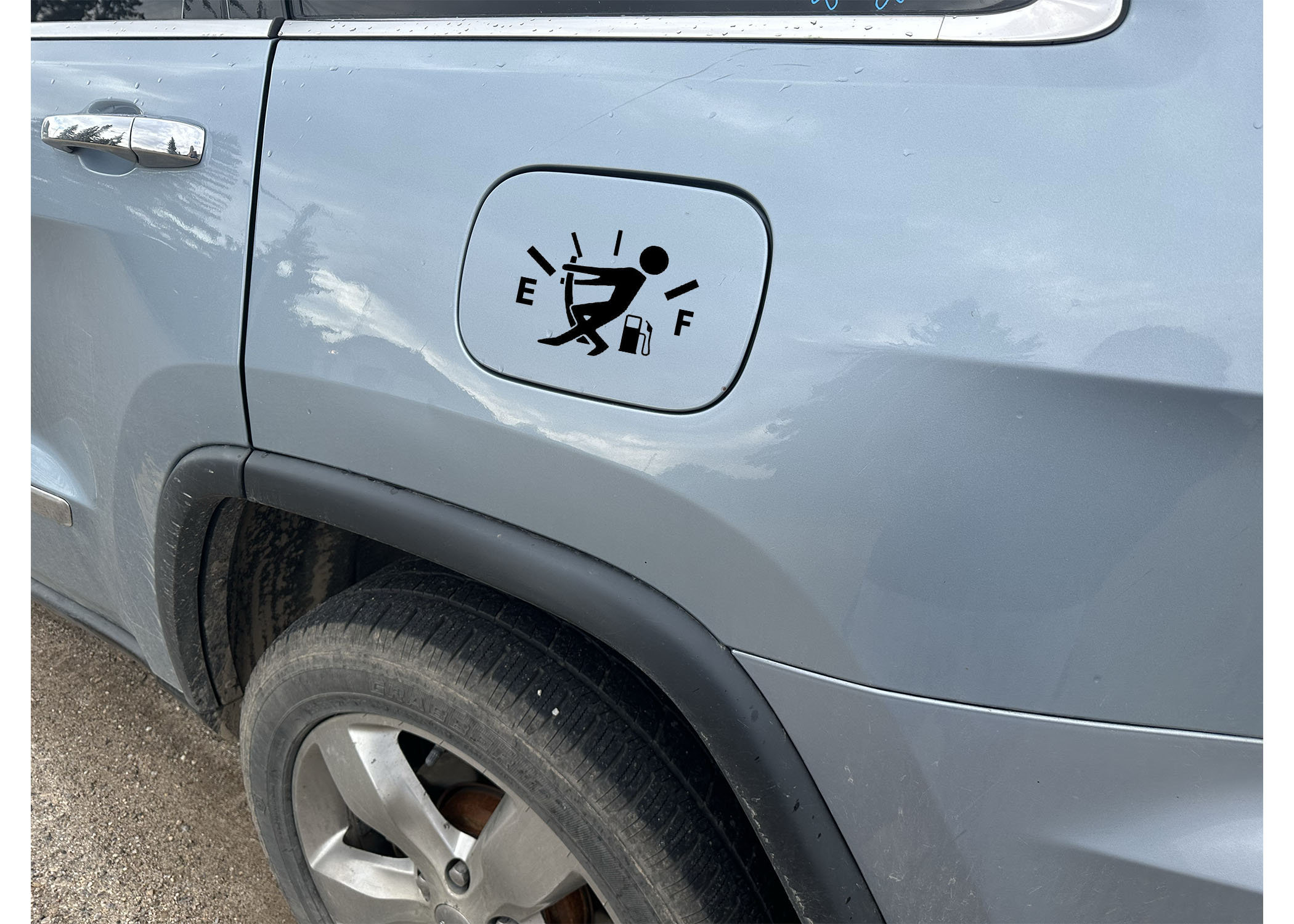 Expensive Gas, Empty Tank, Girl/boy Holding Gas Gauge, Die Cut Vinyl ...