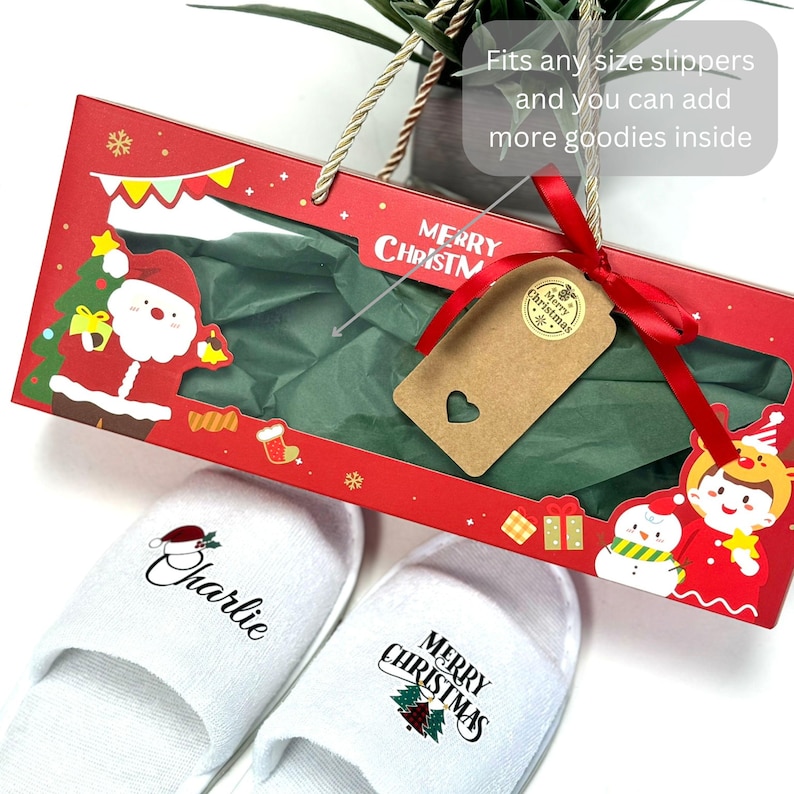 Christmas Personalised Slippers for Toddlers, Kids, Teens, Adults ...