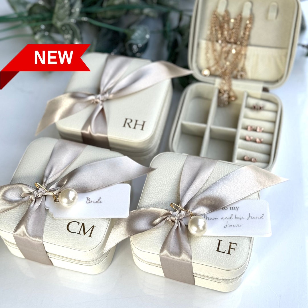 Travel Jewelry Box With Gold Initials | Personalised Travel Jewellery ...