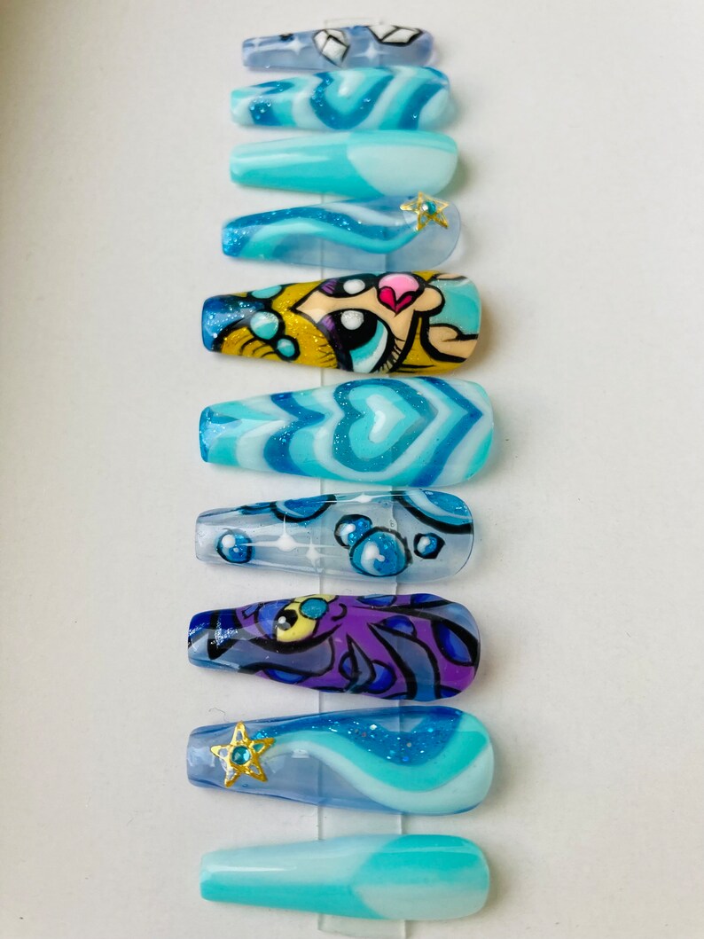 Teen Bubbles Powerpuff Girls Press on Nails | Octi the Octopus ...