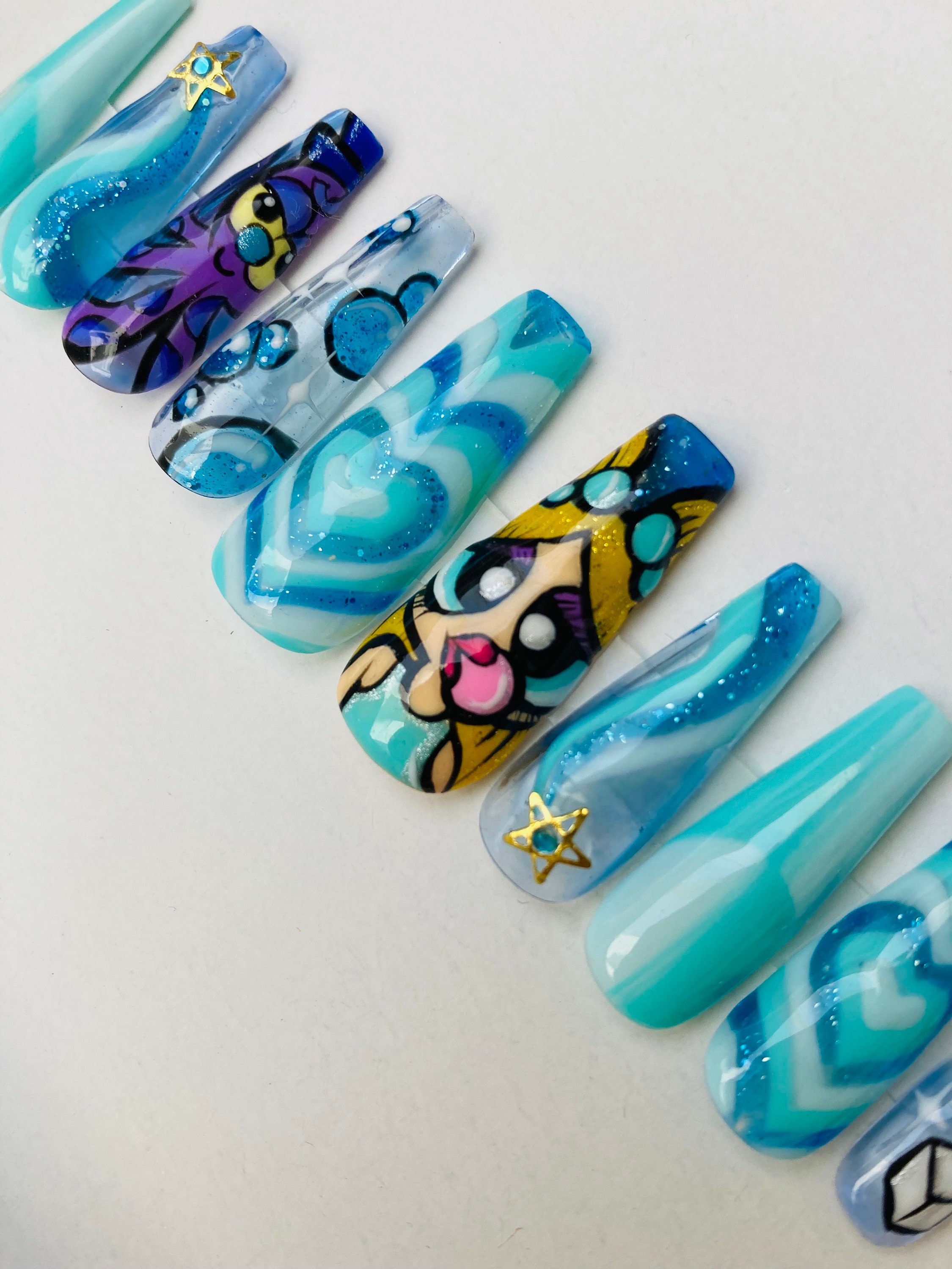 Teen Bubbles Powerpuff Girls Press on Nails | Octi the Octopus ...