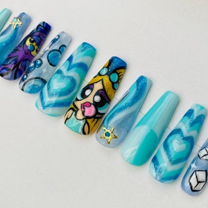 Teen Bubbles Powerpuff Girls Press on Nails Octi the Octopus ...
