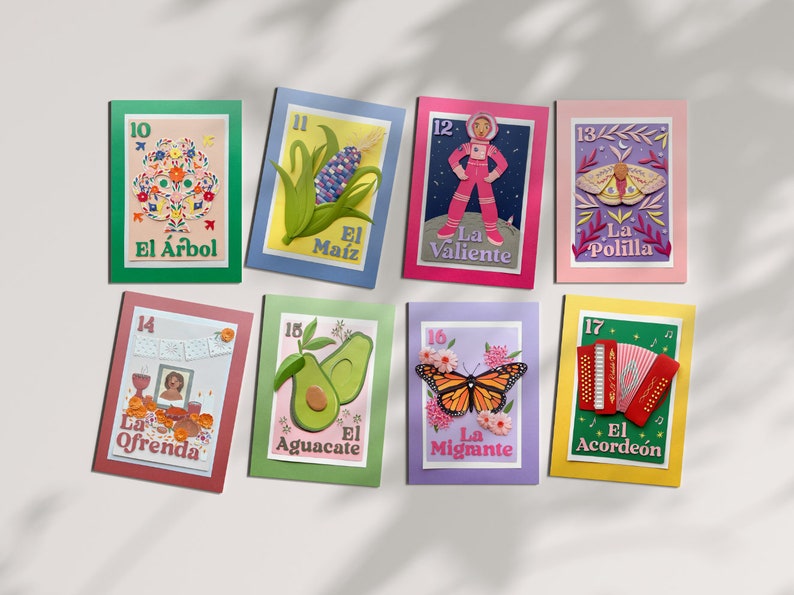 Loteria-inspired Cards /photo of Cut-paper Artwork/ 6x4 In - Etsy