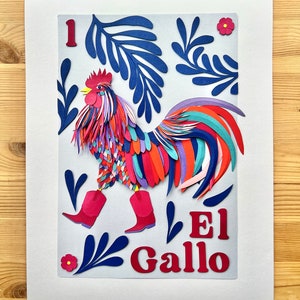 El Gallo / Loteria-inspired / Photo Print of Cut-paper Artwork - Etsy