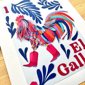 El Gallo / Loteria-inspired / Photo Print of Cut-paper Artwork - Etsy