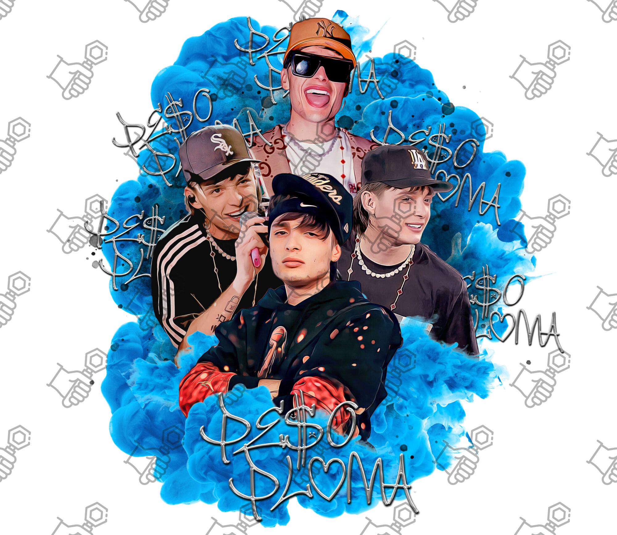 Peso Pluma Png, Peso Pluma, Peso Pluma , Peso Pluma Tumbler Wrap, Blue ...