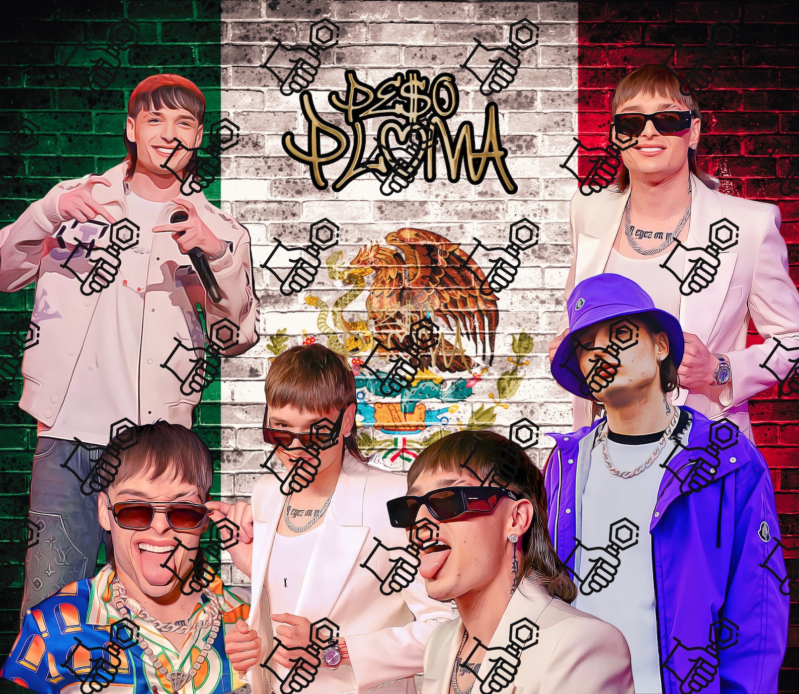 Peso Pluma Tumbler Wrap, Peso Pluma Png, Peso Pluma Mexico Flag Ong ...