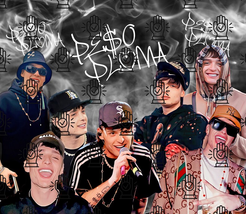 Peso Pluma Tumbler Wrap, Peso Pluma Png, Black Peso Pluma Png, Ready to ...