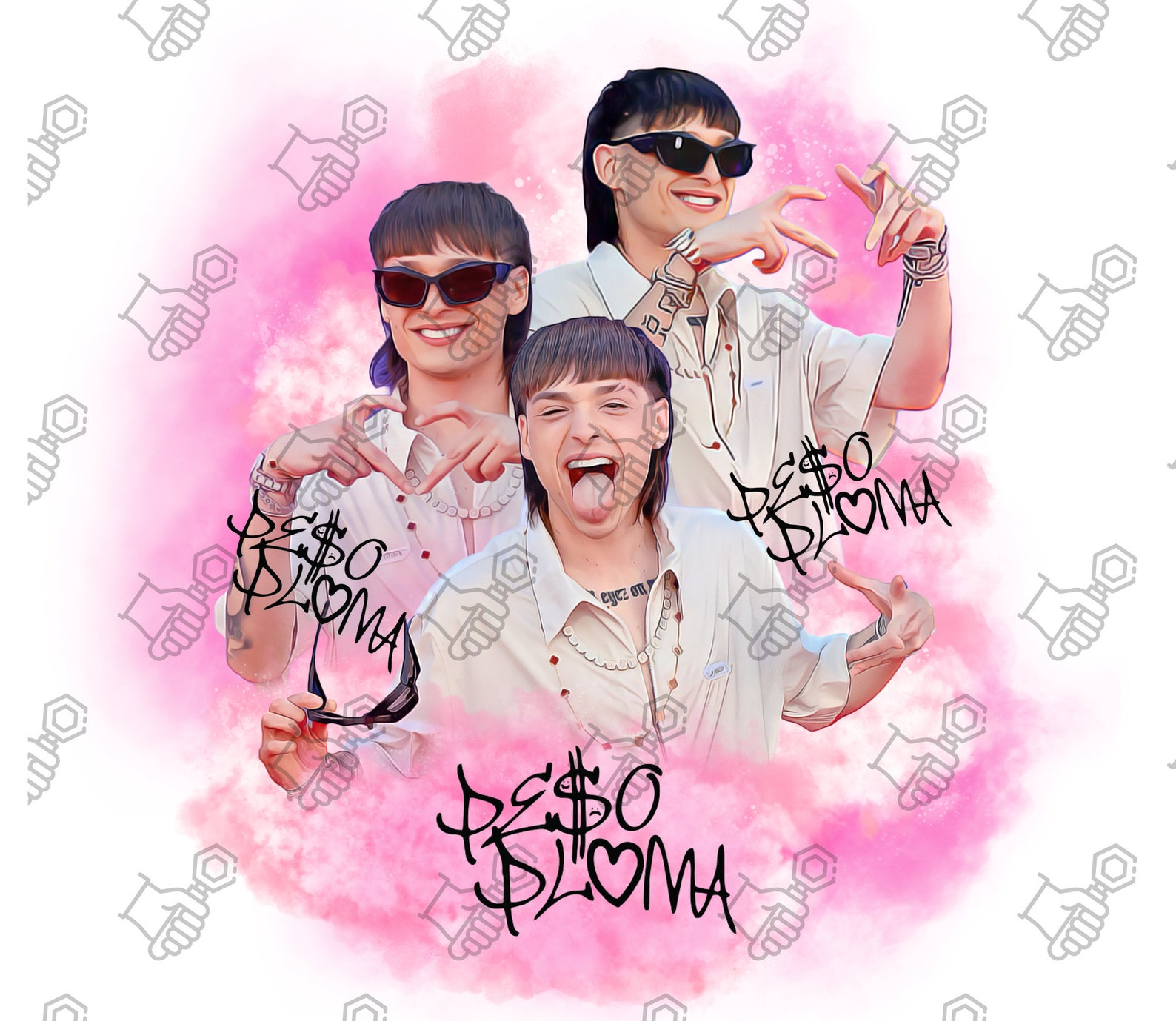 Peso, Pluma PNG, Peso Pluma Pink Tumbler Wrap,peso Pluma Heart Png ...