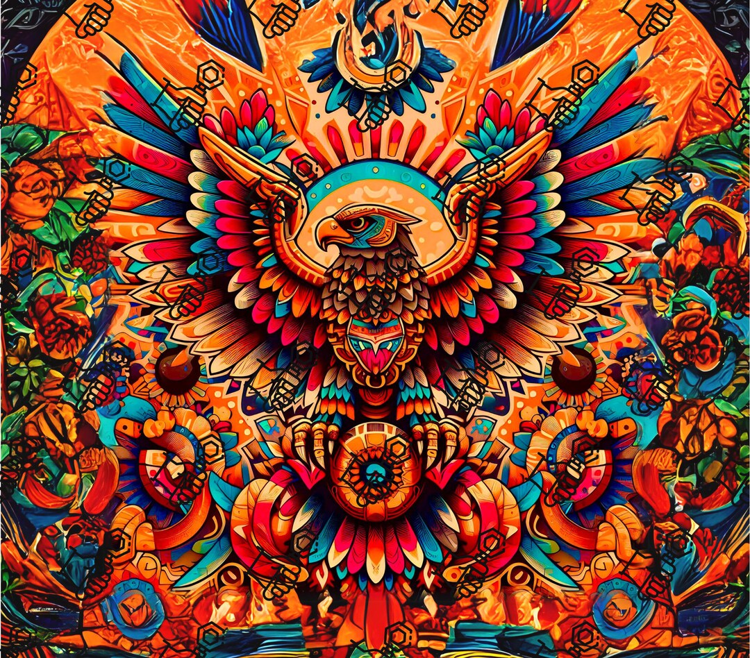 Aztec Tumbler Wrap, Aztec Png, Aztec Digital Download, Aztec Eagle ...