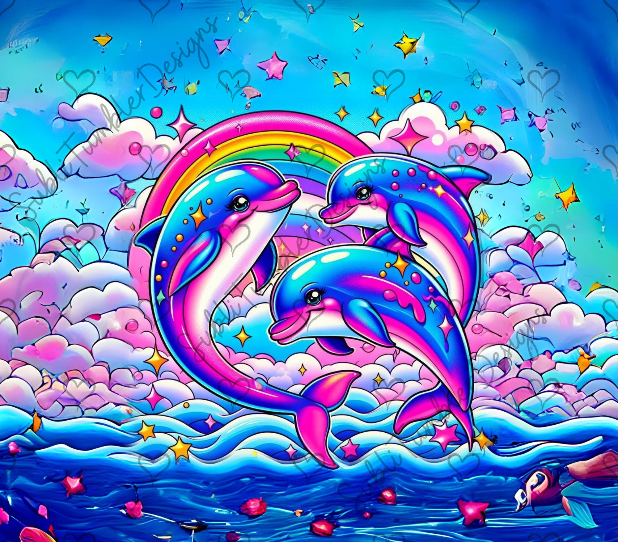 Dolphin Png, Dolphin Tumbler Wrap, Dolphins Png, 90s Png, 90s Tumbler ...