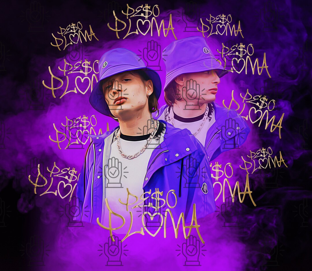 Peso Pluma Tumbler Wrap, Peso Pluma Png, Purple Peso Pluma, Tumbler ...