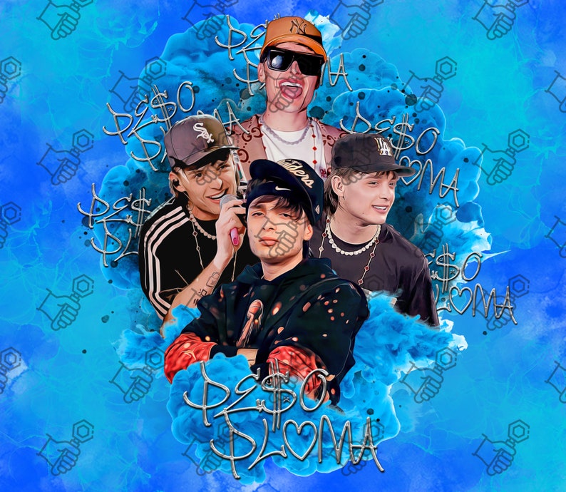 Peso Pluma Png, Blue Peso Pluma Png, Peso Pluma Tumbler Wrap, Blue Peso ...