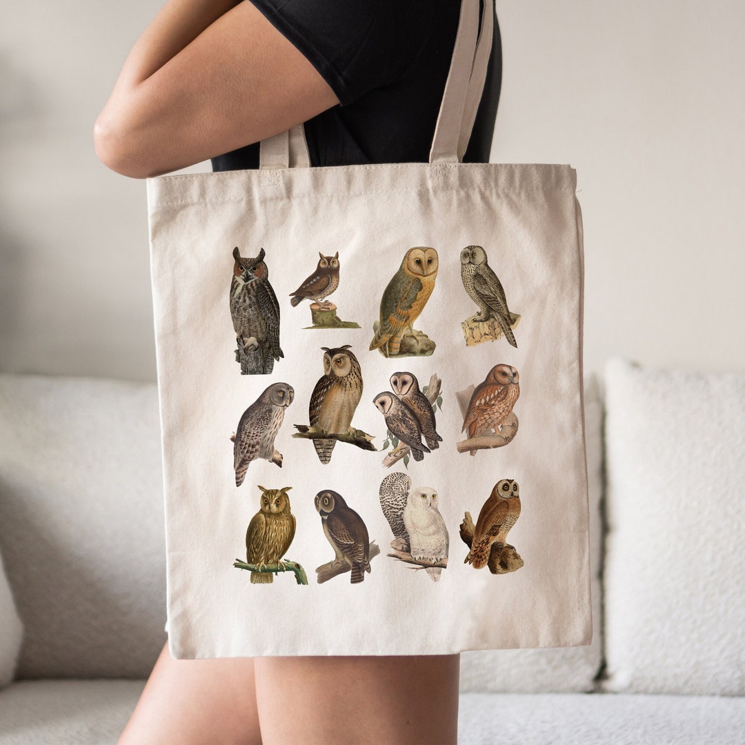 Owl Tote Bag, Bird Tote Bag, Cottagecore Tote Bag, Owl Bag, Gift for ...