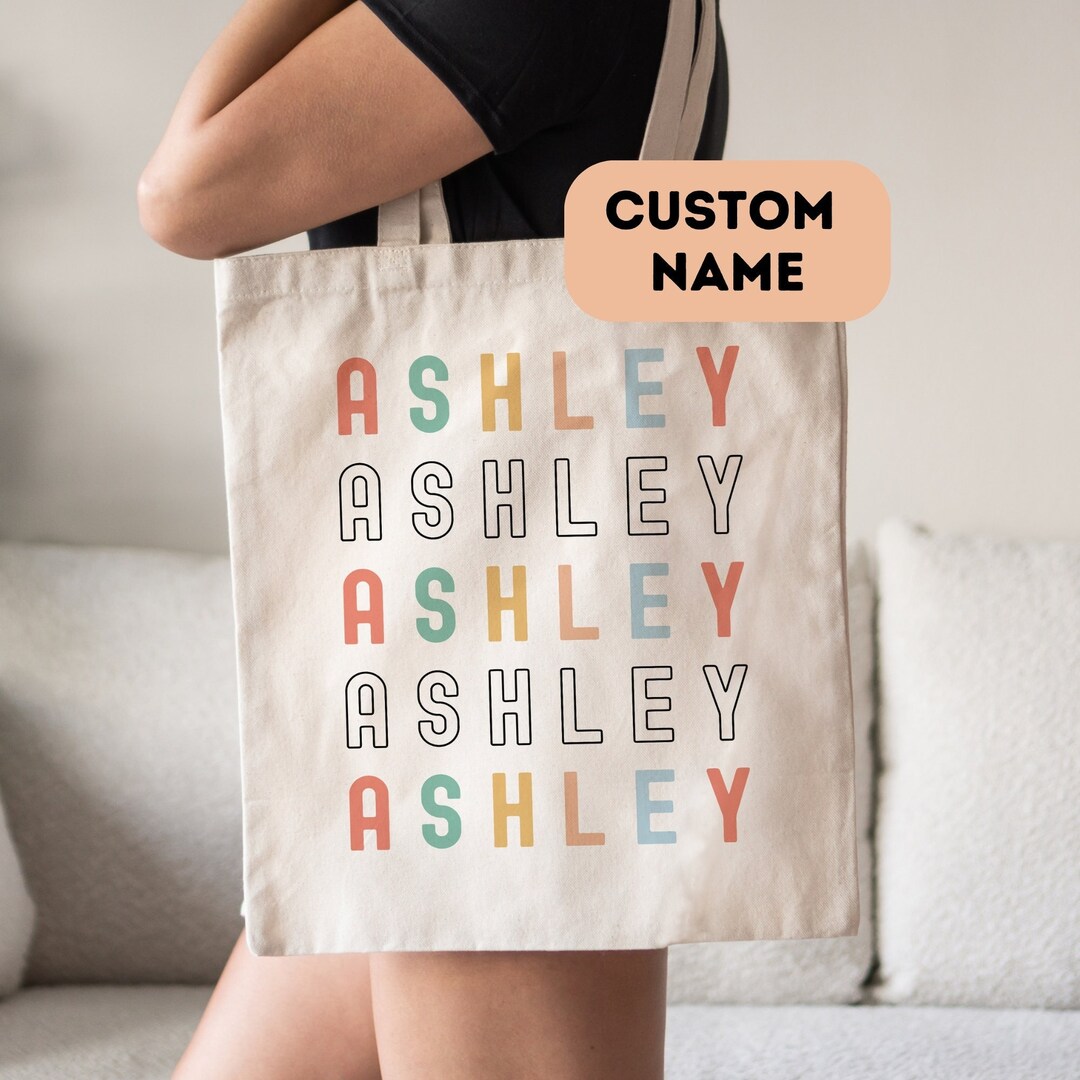 Personalized Name Tote Bag, Custom Name Tote Bag, Custom Tote, Birthday ...