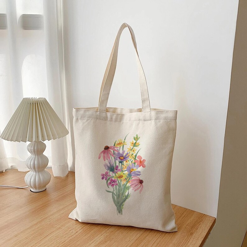 Floral Tote Bag: Floral Gifts, Flower Tote Bag, Botanical Plant Lover ...