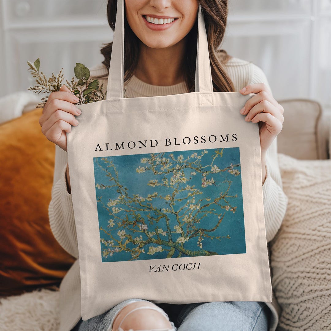 Van Gogh Tote Bag, Gift for Art Lovers, Van Gogh Bag, Floral Tote Bag ...