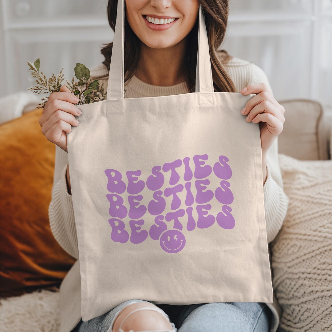 Besties Tote Bag, Cute Friendship Gift for Best Friend, Trendy Canvas ...