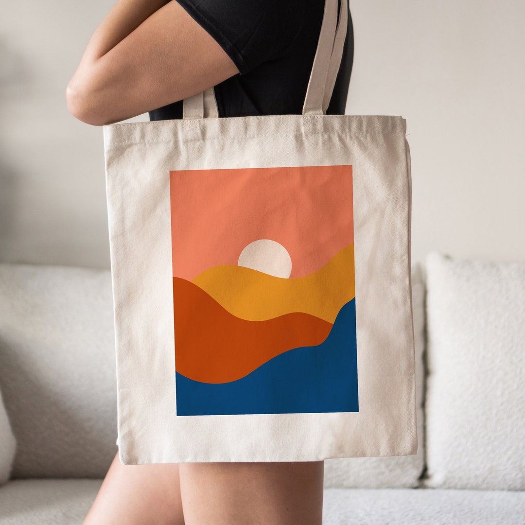 Boho Sun Tote Bag, Summer Tote Bag, Beach Tote Bag, Aesthetic Tote Bag ...