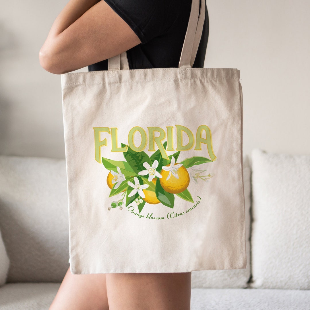 Florida Tote Bag, Florida Bag, Florida State Map Canvas Tote Bag, State ...