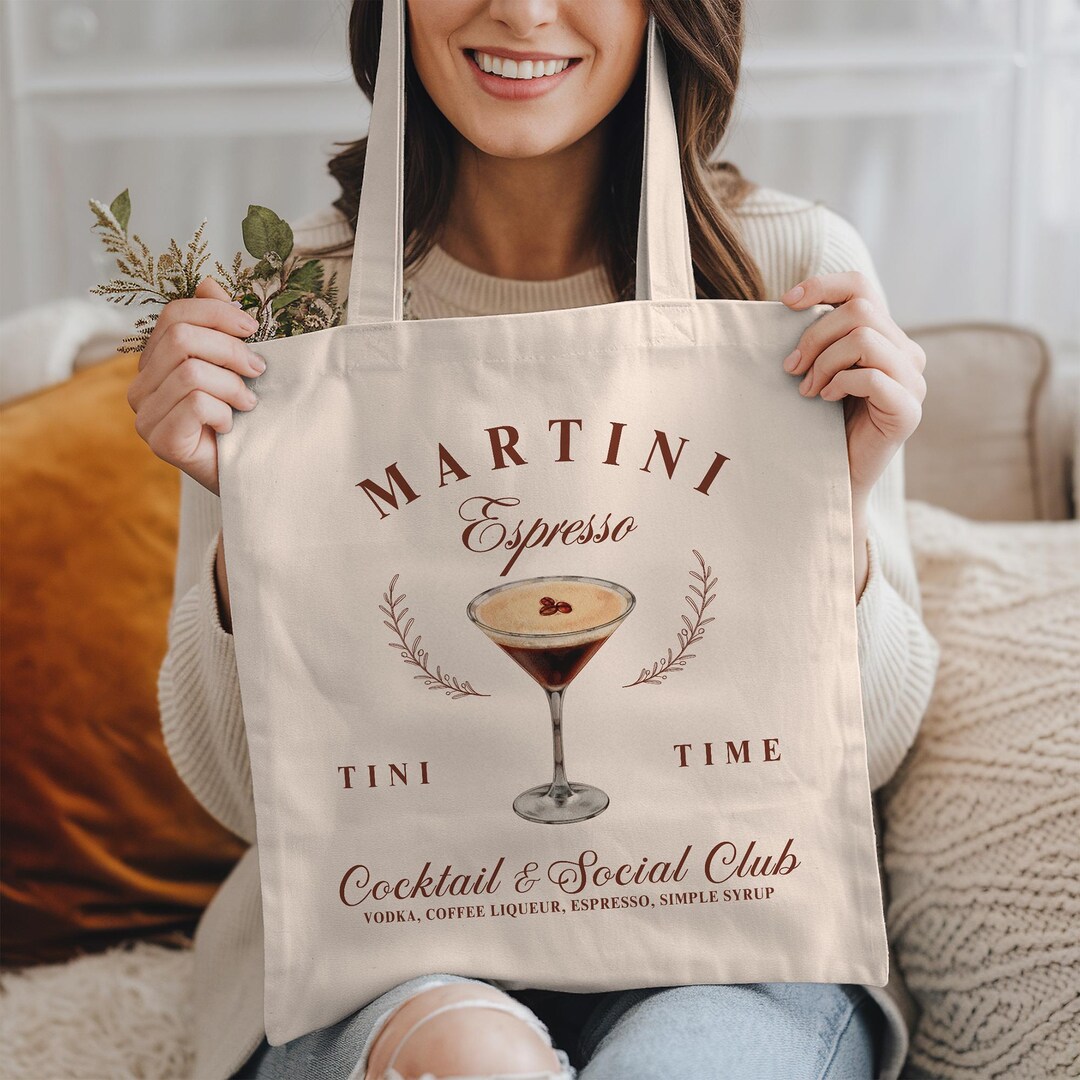 Espresso Martini Tote Bag: Cocktail Lover Gift, Martini Bag - Etsy